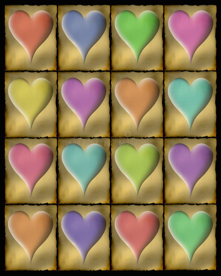 Heart shapes in a row stock illustration. Illustration of celebration ...