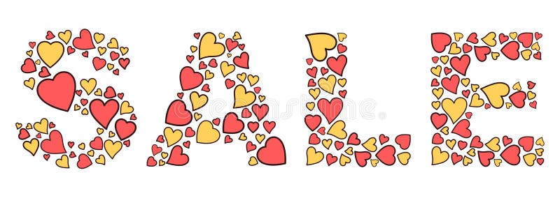Heart shapes sale text stock vector. Illustration of special - 65595102