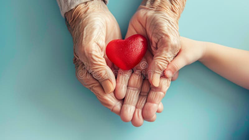 A Heart Shared Across Generations.AI Generated Image Stock Image ...