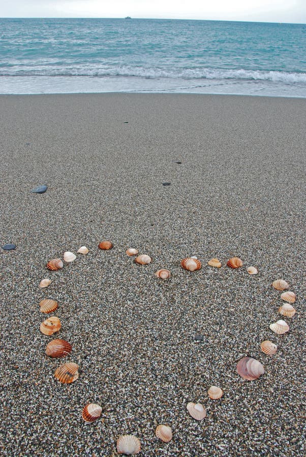Heart from shells stock image. Image of seashell, benalmadena - 25781813