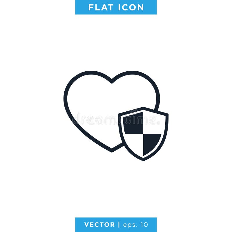 Heart and Shield Icon Vector Logo Design Template. Stock Vector ...
