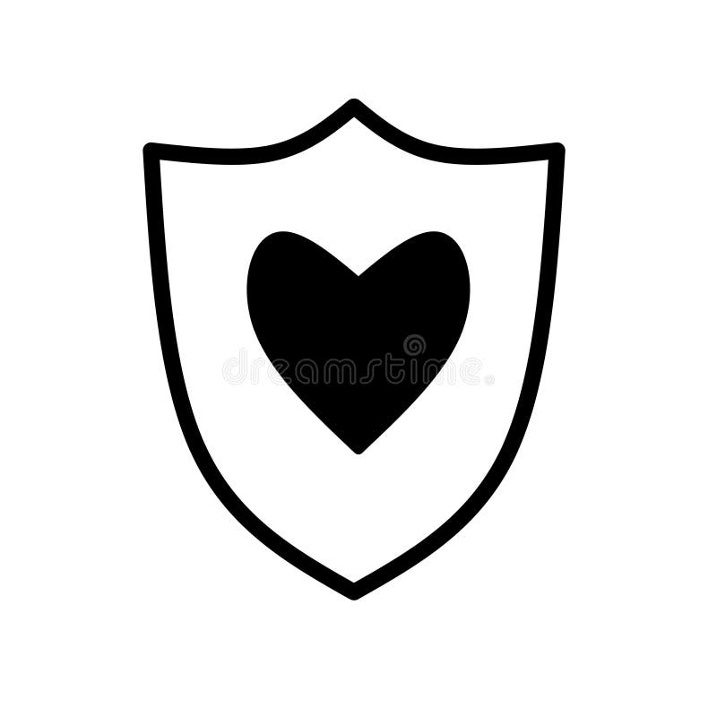Heart Shield Icon Vector with Simple Design Stock Vector - Illustration ...