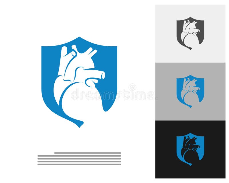 Heart Shield Logo Vector Template, Creative Human Heart Logo Design ...