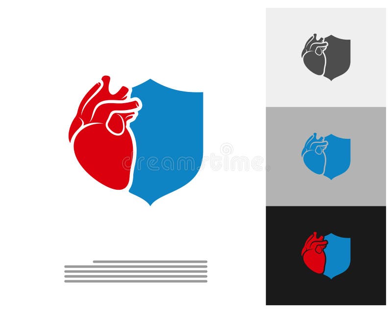 Heart Shield Logo Vector Template, Creative Human Heart Logo Design ...