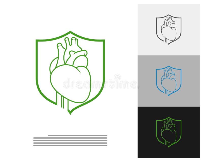 Heart Shield Logo Vector Template, Creative Human Heart Logo Design ...