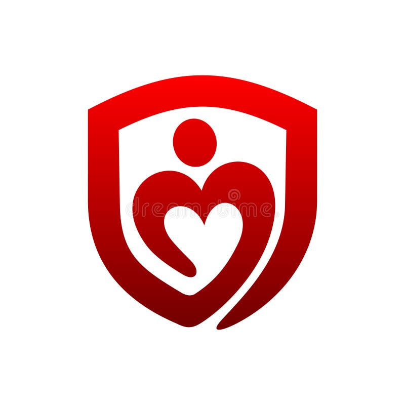 Shield Heart Logo Concept Love Protection Logo Stock Vector ...