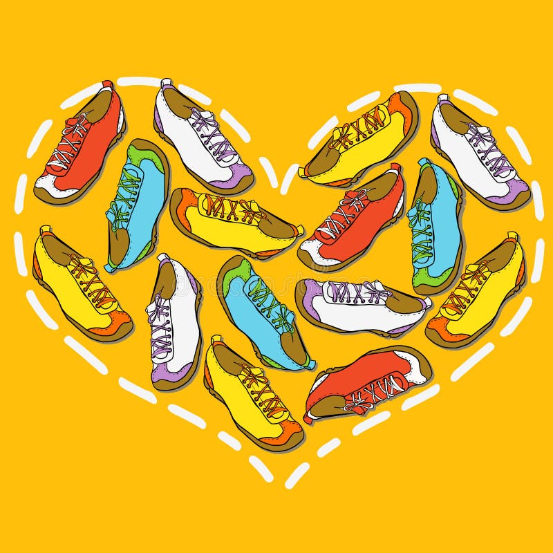 Heart from shoes stock vector. Illustration of decoration - 36642213