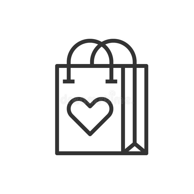 Heart Shopping Love Icon or Logo Vector Stock Vector - Illustration of ...