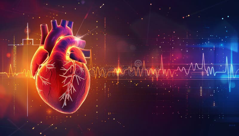 A Heart is Shown in a Blue and Red Color Scheme by AI Generated Image ...