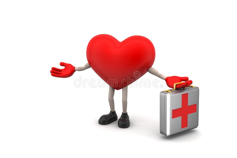 Heart Sign with First Aid Box Stock Illustration - Illustration of ...