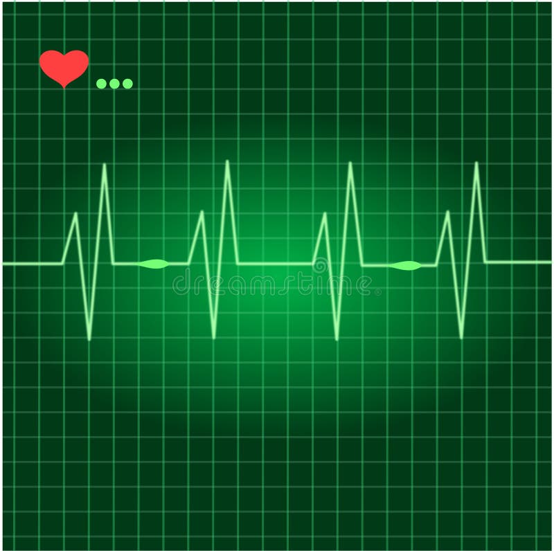 Heart Sign Graph or Pulse Sign on Device Stock Illustration ...