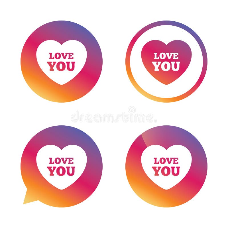 Heart Sign Icon. Love You Symbol Stock Vector - Illustration of ...