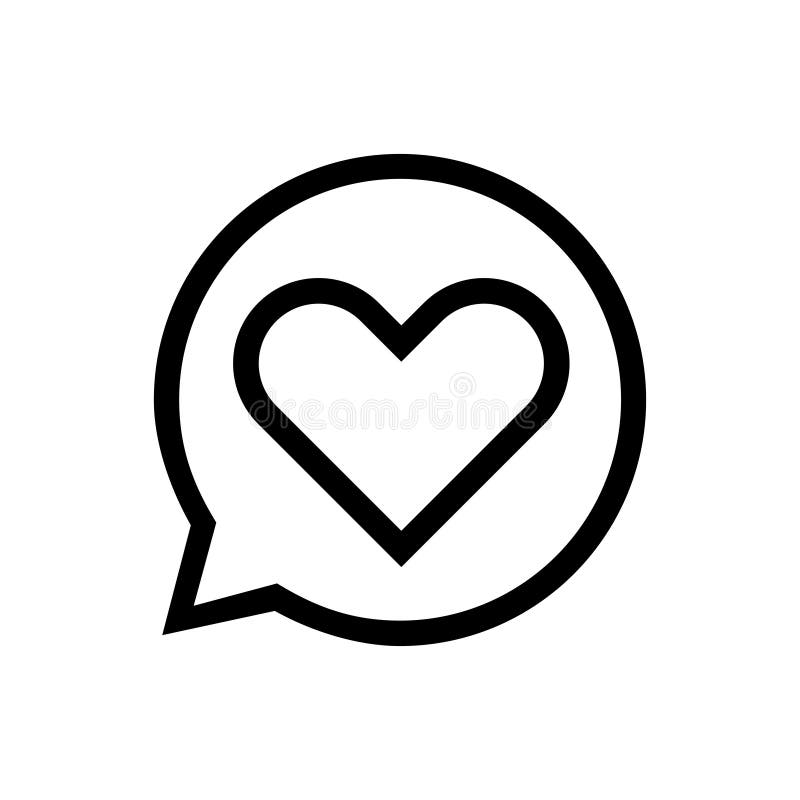 Heart Sign Inside Bubble Text. Isolated Vector Illustration Stock ...
