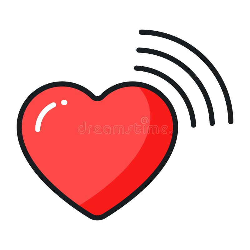 Heart with Signals Sign Concept of Heartbeat Vector Icon Stock Vector ...
