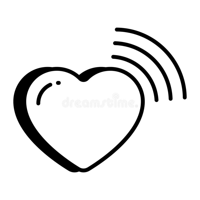 Heart with Signals Sign Concept of Heartbeat Vector Icon Stock Vector ...