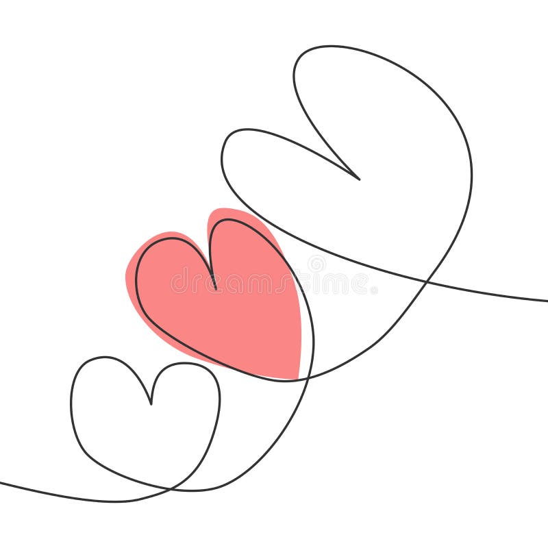 Heart Single Line Rt Symbol Stock Illustration - Illustration of doodle ...