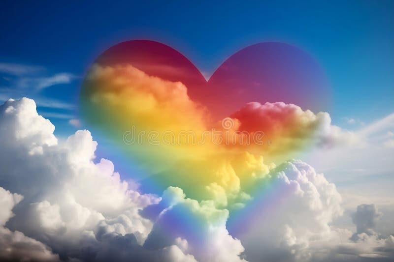 Heart in the Sky. Generative AI. Stock Illustration - Illustration of ...