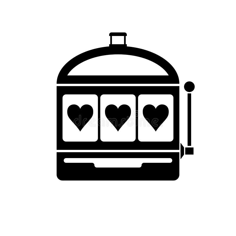 Heart Slot Machine Icon Black and White Vector Illustration Stock ...