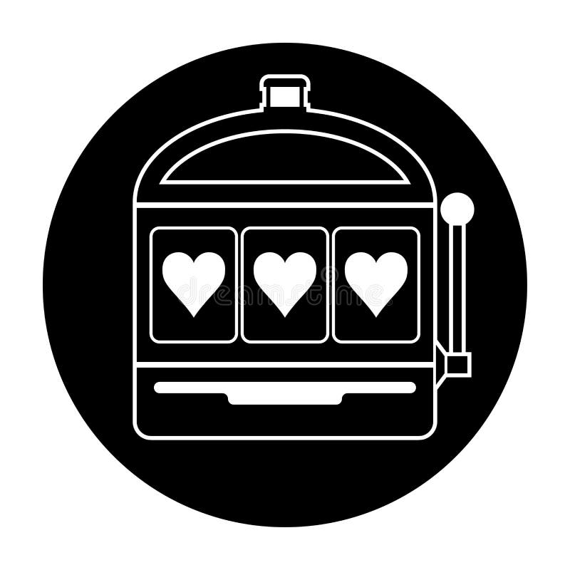 Heart Slot Reels Icon Black and White Vector Illustration Stock Vector ...