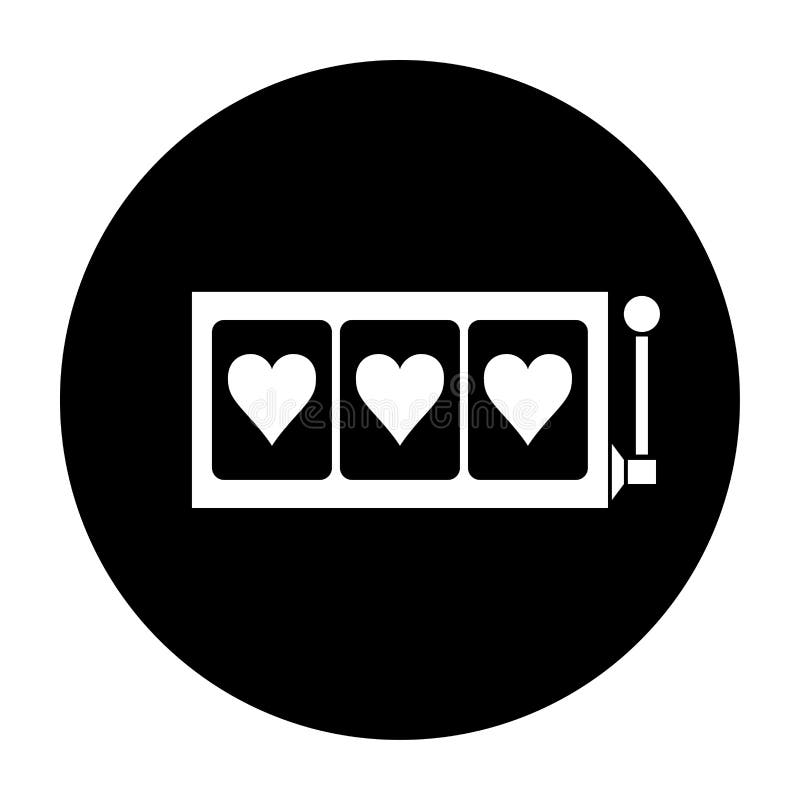 Heart Slot Reels Icon Black and White Vector Illustration Stock Vector ...