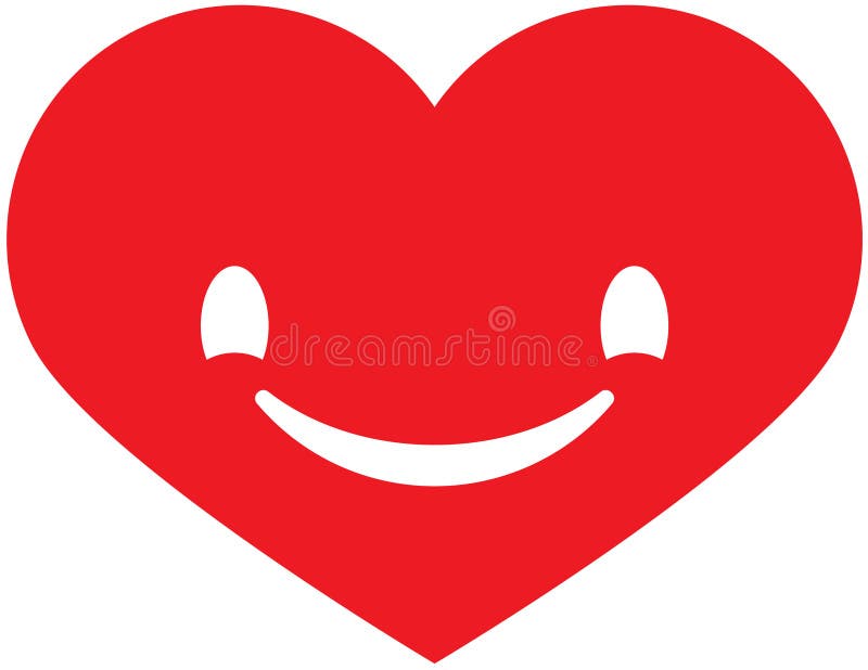 Heart with a smile stock illustration. Illustration of harmony - 48881802