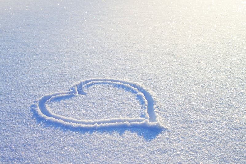 Valentine`s Day Love Heart on Snow Stock Photo - Image of design ...