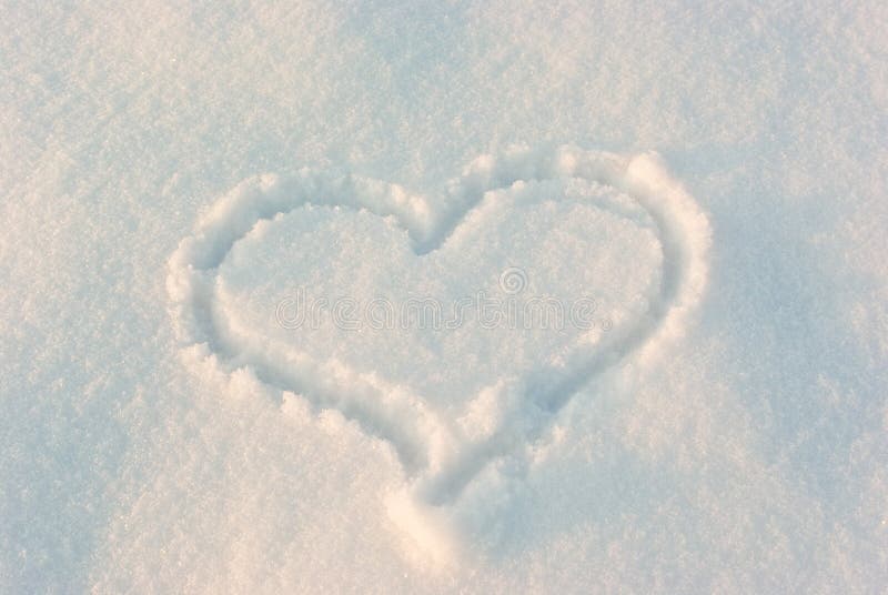 Heart on snow stock image. Image of cold, closeup, february - 12744027