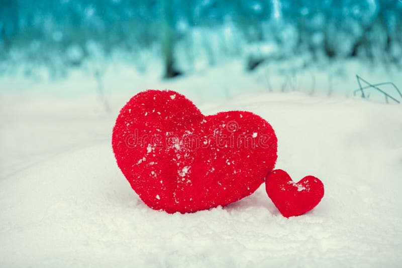 Hearts on the snow stock image. Image of holiday, nature - 166406573