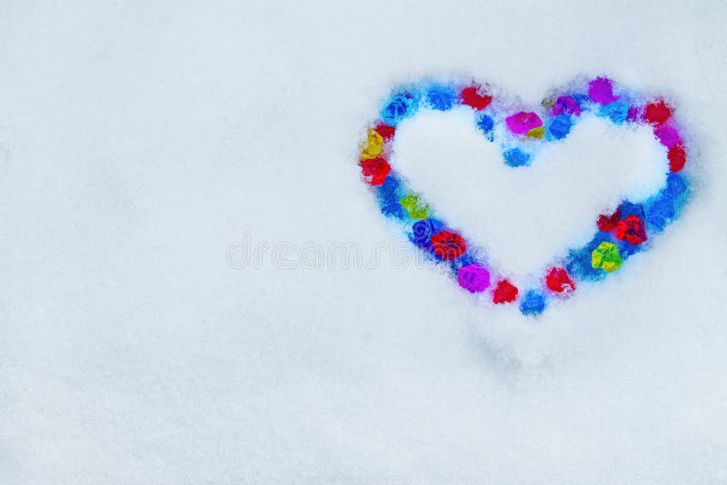 Heart on snow stock image. Image of ordinary, closeup - 264963537