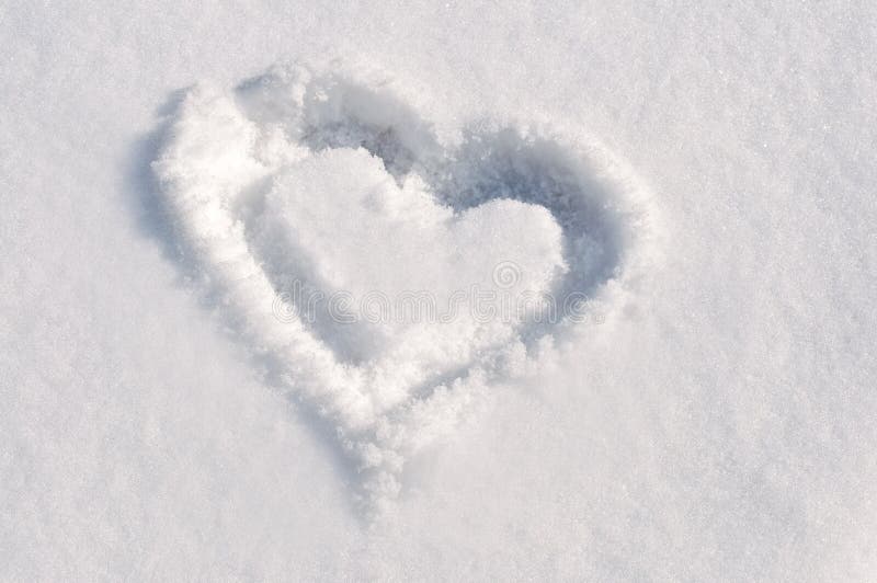 Heart in the snow stock image. Image of lover, cold, valentine - 45454335