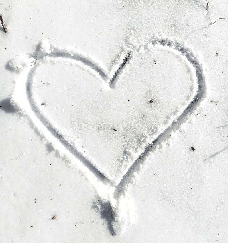 Heart in the Snow. Painted Heart Stock Image - Image of white, painted ...