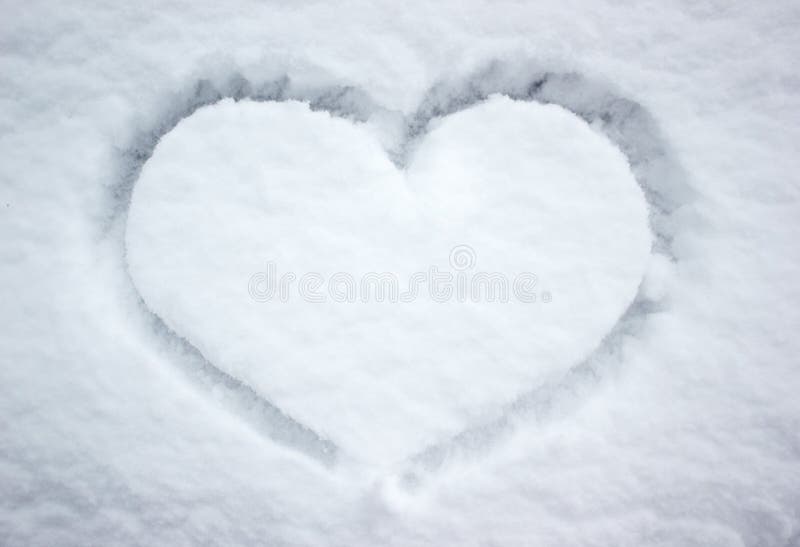 Heart picture on the snow stock image. Image of drawn - 62639407