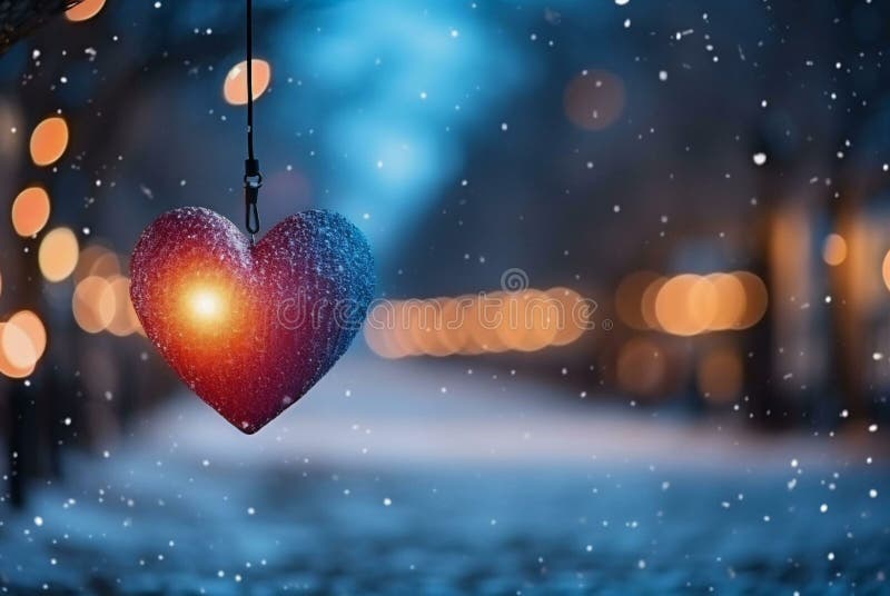 Heart in the Snow Heart in the Sky Angel and Heart Stock Illustration ...