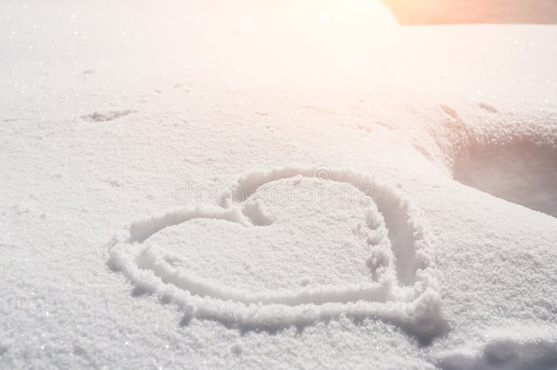 Lovely Heart on White Snow stock image. Image of love - 8265251