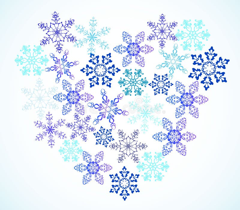 Heart from snowflakes stock vector. Illustration of natural - 17637779