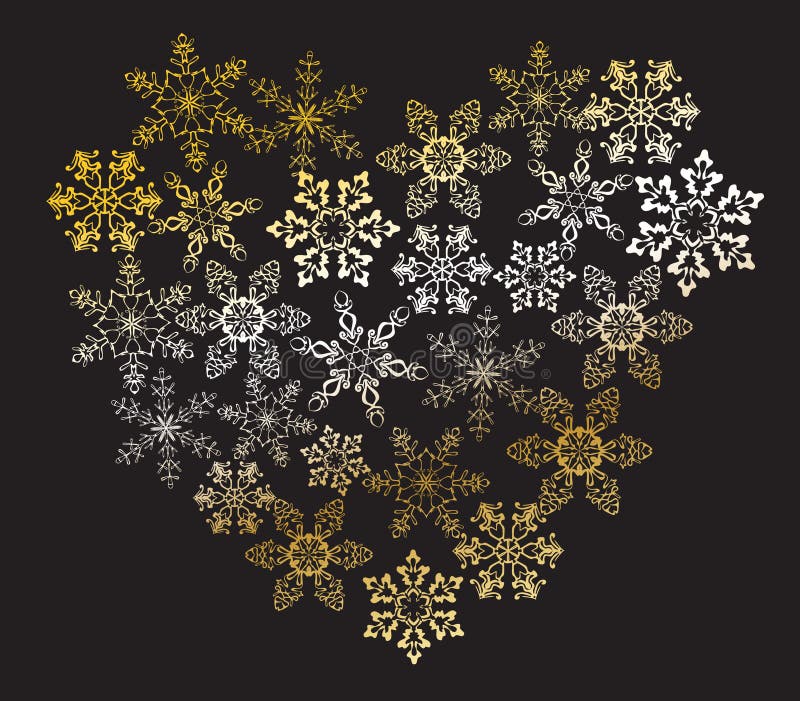 Heart from snowflakes stock vector. Illustration of february - 17639101
