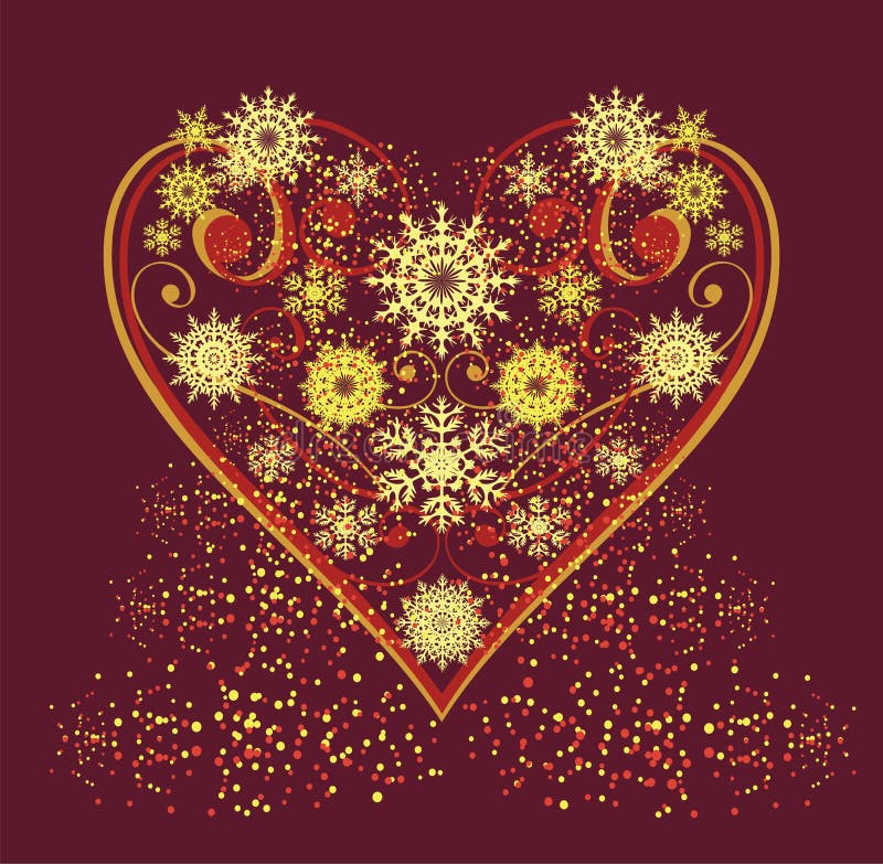 Heart from snowflakes stock vector. Illustration of crystal - 34426514
