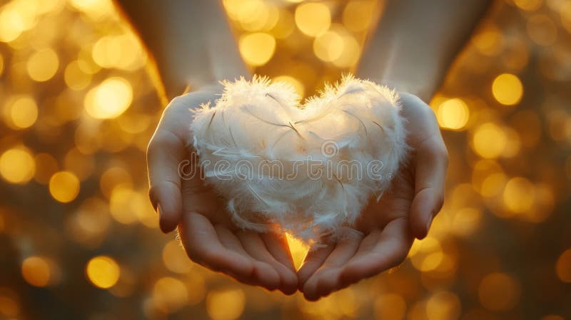 Heart of Softness Held in Loving Hands Stock Illustration ...