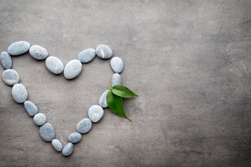 Heart from the Spa Stones, on the Grey Background. Stock Image - Image ...