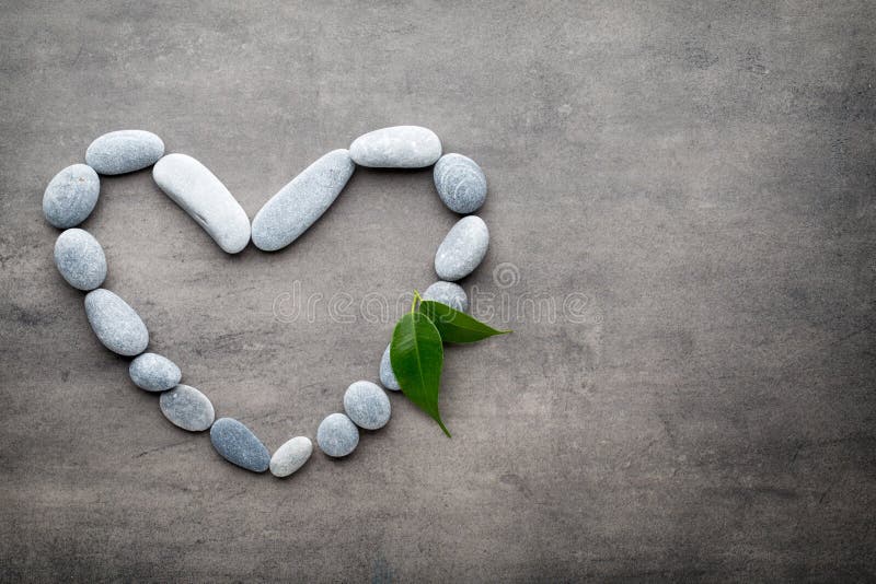 Heart from the Spa Stones, on the Grey Background. Stock Image - Image ...