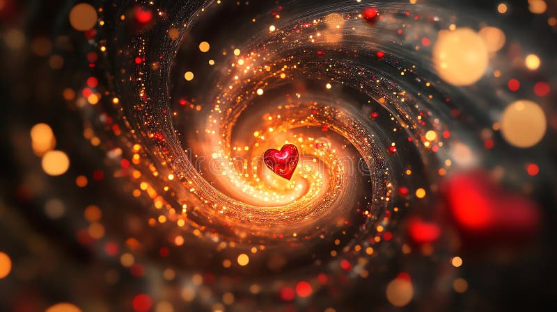 Heart in a Sparkling Vortex Stock Photo - Image of glow, love: 356159538