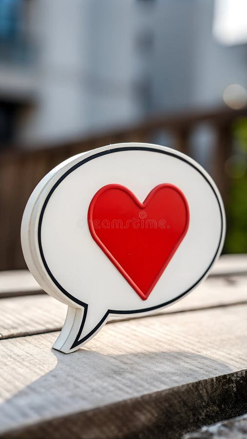 Heart Speech Bubble. Speech Bubble with a Red Heart. Love. Message. and ...