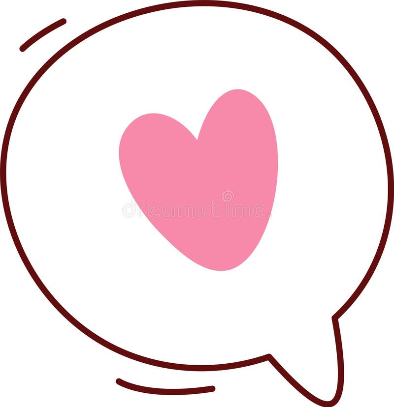 Heart in Speech Bubble stock vector. Illustration of notification ...
