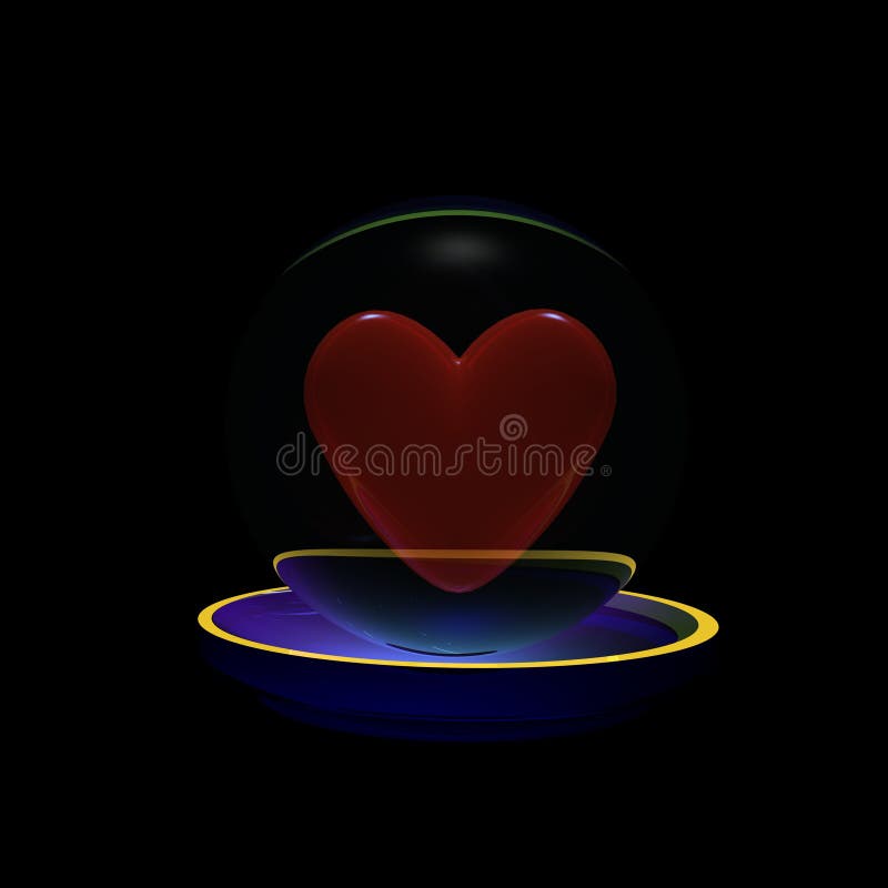 Heart in a sphere stock illustration. Illustration of bright - 7289352