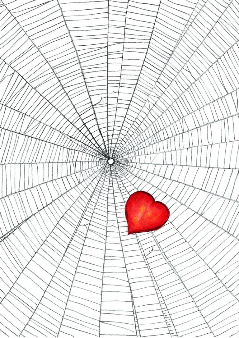 Heart Spider Web Stock Illustrations – 876 Heart Spider Web Stock ...