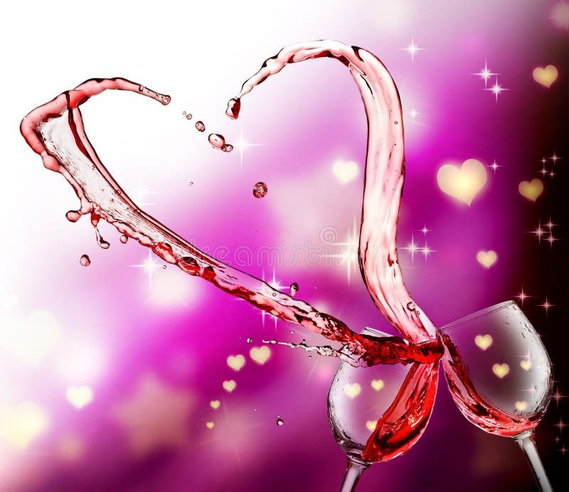 Red Wine Spilling and Forming Heart Shape Stock Vector - Illustration ...