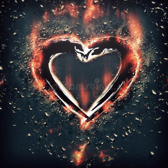 Heart with splinters stock illustration. Illustration of heat - 66117269