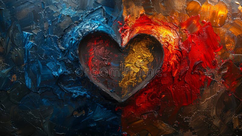 A Heart Split in Half with One Side Showing Love and the Other Showing ...