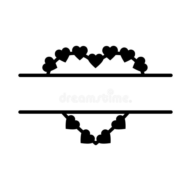 Heart Split Vector Monogram. Frame. Paper or Laser Cut Template ...