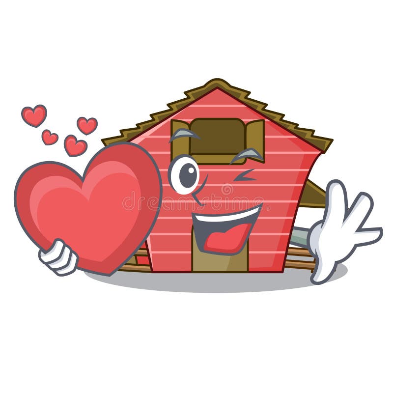 With Heart Spring Day with a Red Barn Cartoon Stock Vector ...